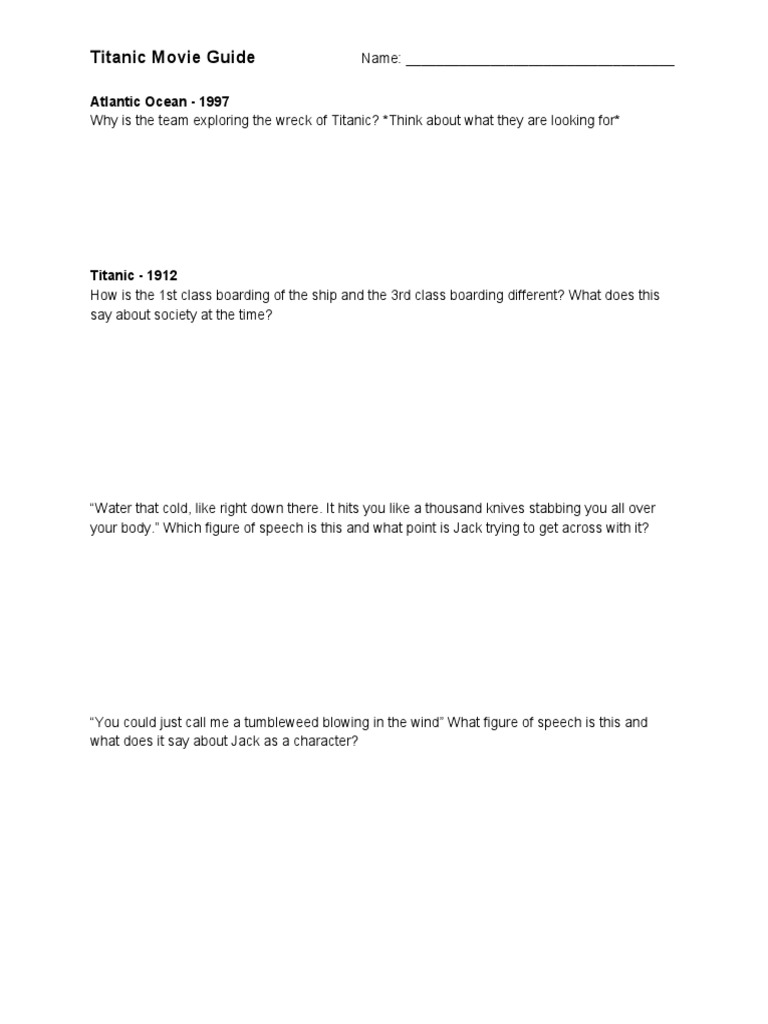 Titanic Movie Guide: Atlantic Ocean - 1997 | PDF