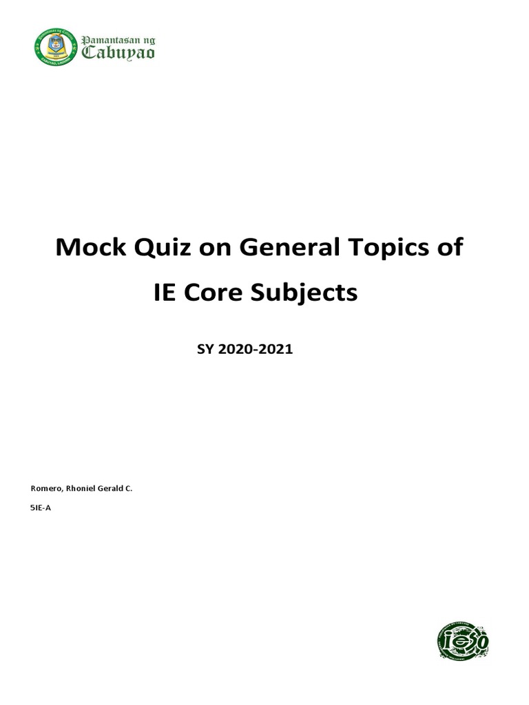 General Quiz On IE Subjects | PDF | Linear Programming | Risk