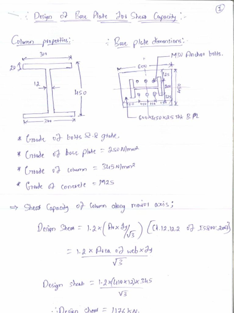 Base Plate Design (Hinge Base Plate) | PDF
