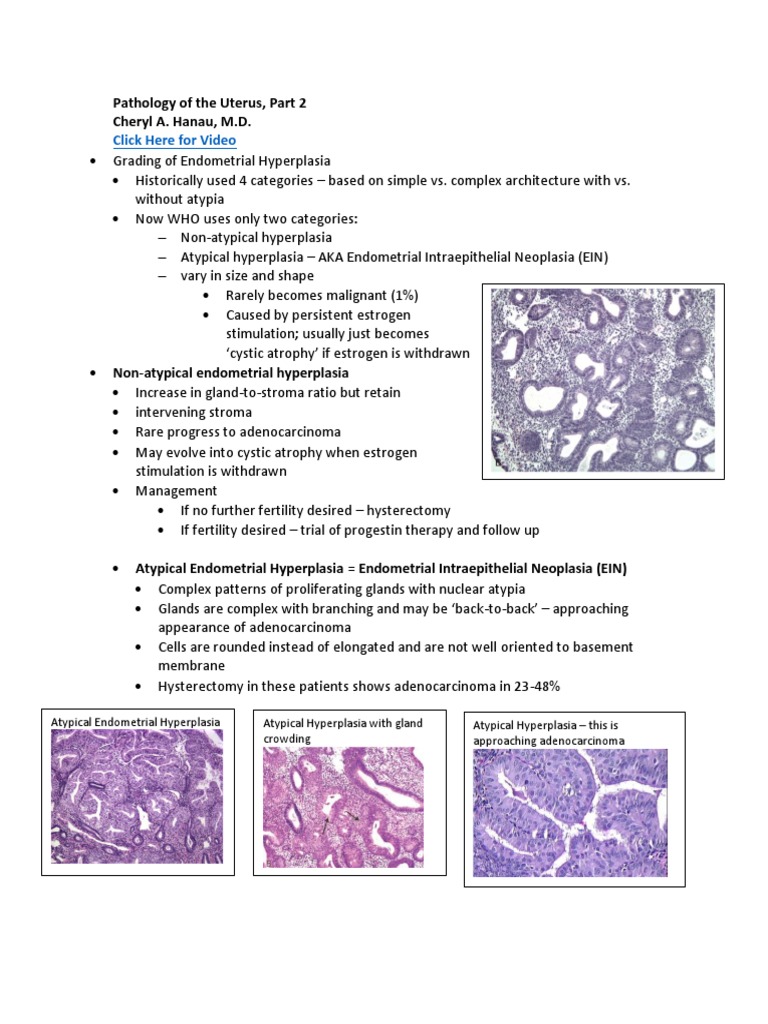 Click Here For Video: Pathology of The Uterus, Part 2 Cheryl A. Hanau ...