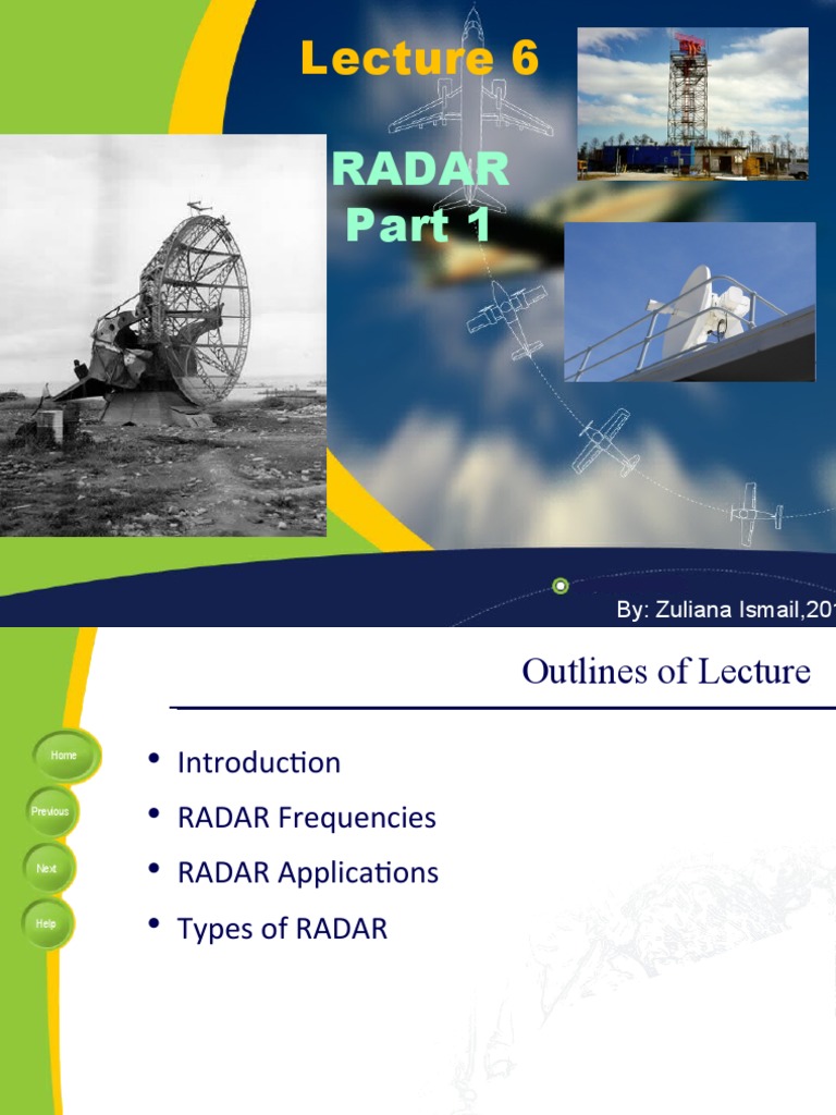 Lecture 6 Radar Part 1 Pdf Transponder Aeronautics Air Traffic