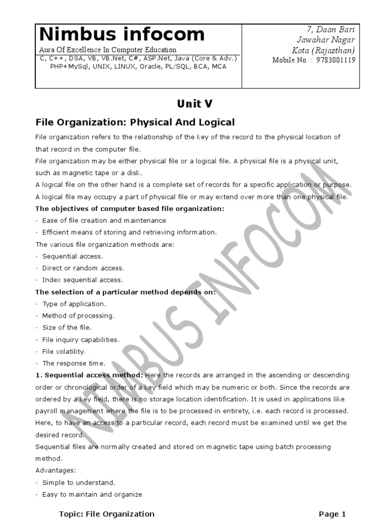 Unit 5 | PDF | Computer File | Computer Data Storage