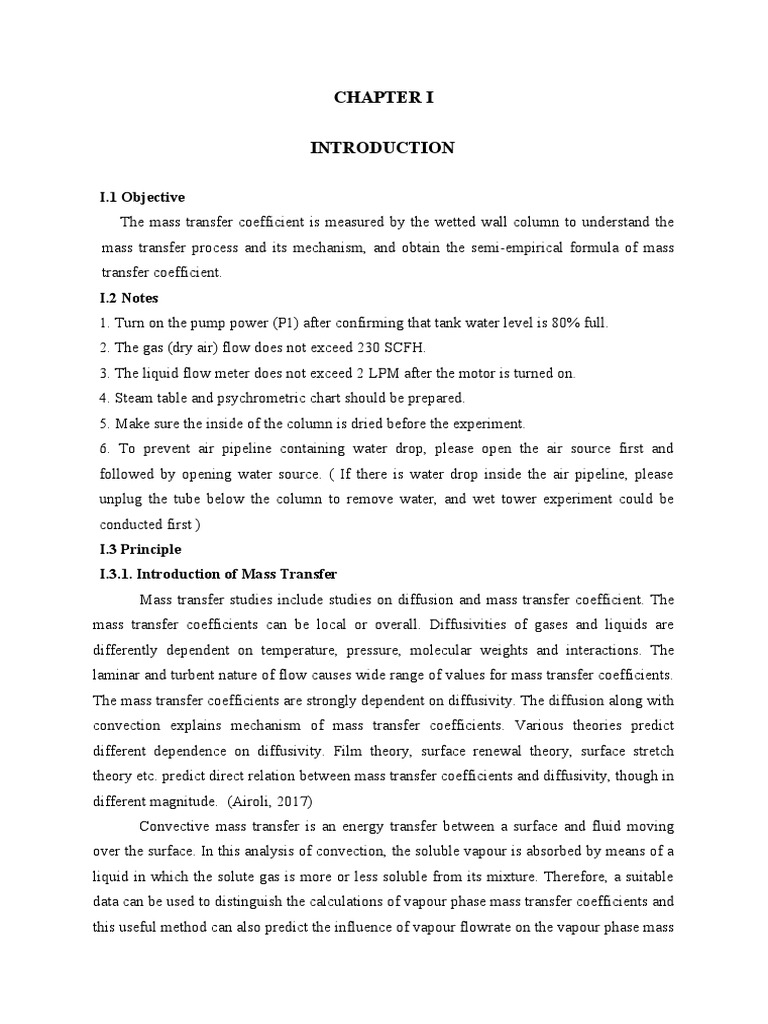 Wetted Wall Column | PDF | Distillation | Liquids