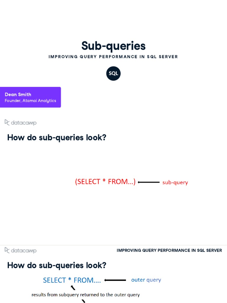 Subquery Processing Methods Explained | PDF | Sql | Microsoft Sql Server