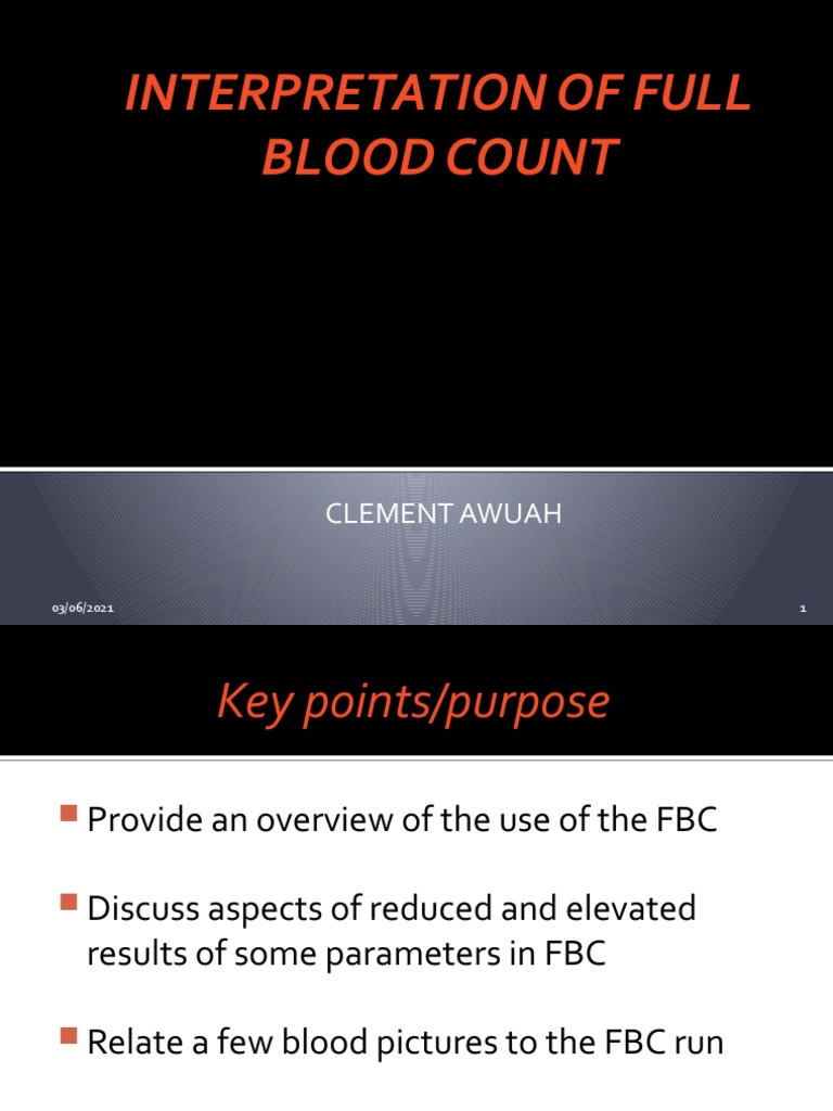 Interpretation of Full Blood Count | PDF | Anemia | Epidemiology