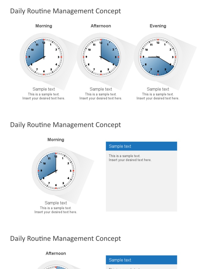 Daily Routine Management Concept: Morning Afternoon Evening | PDF