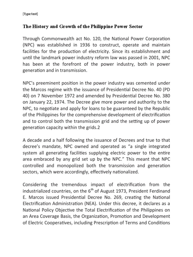 A History of The Philippine Power Sector | PDF | Electrical Grid ...