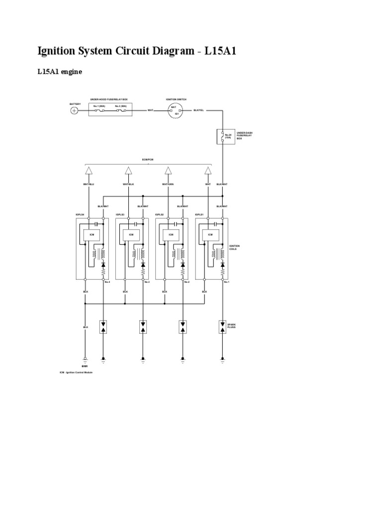 Ignition System Circuit Diagram - L15A1 | PDF | Ignition System ...