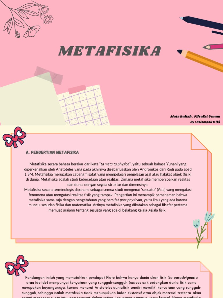 Definisi dan Kajian Metafisika | PDF | Filsafat
