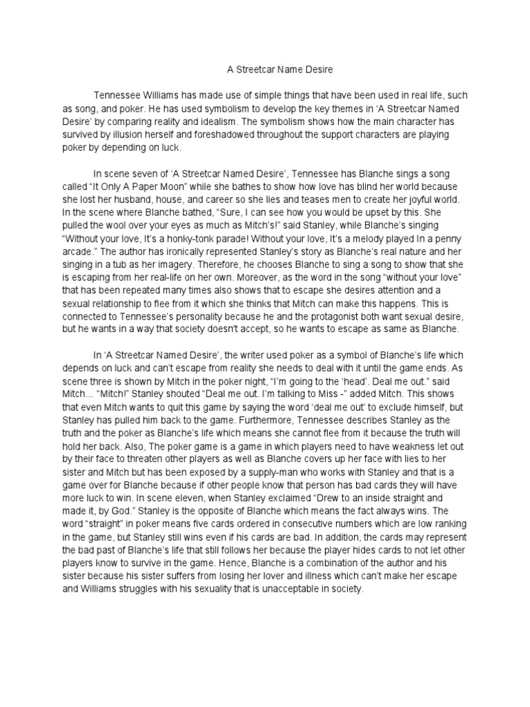 A Streetcar Name Desire | PDF | Poetry
