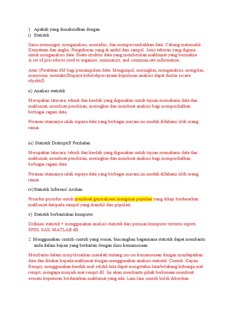 Jawapan Statistik Asas - 2 | PDF