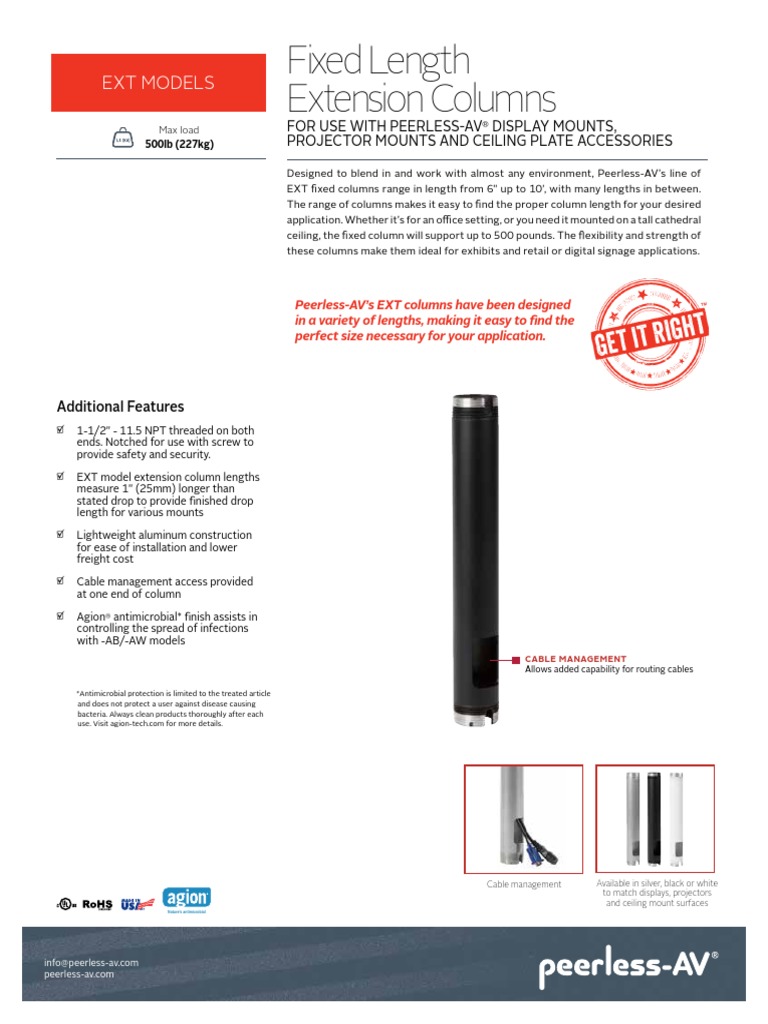 Fixed Length Extension Columns: Ext Models | PDF | Manufactured Goods