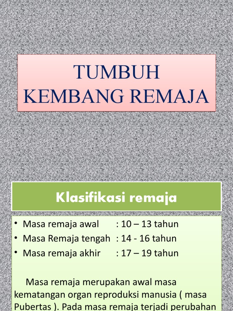 Tumbuh Kembang Remaja | PDF