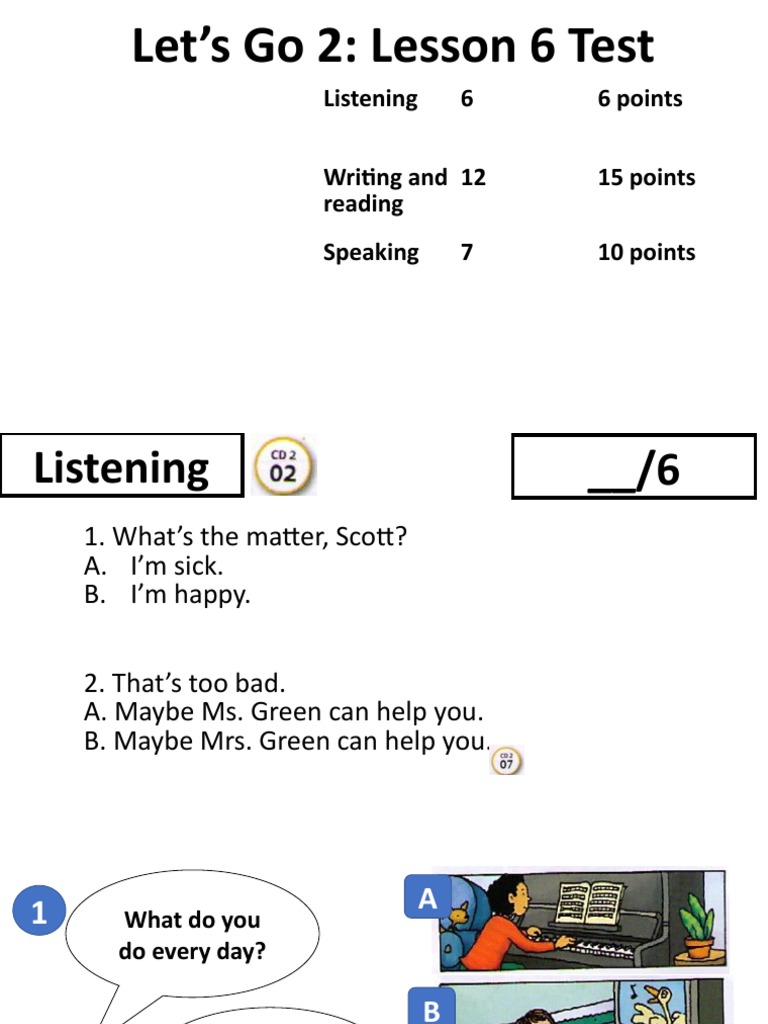 Kids-beginner-86-Let - S Go 2 - Unit 6 - TEST | PDF