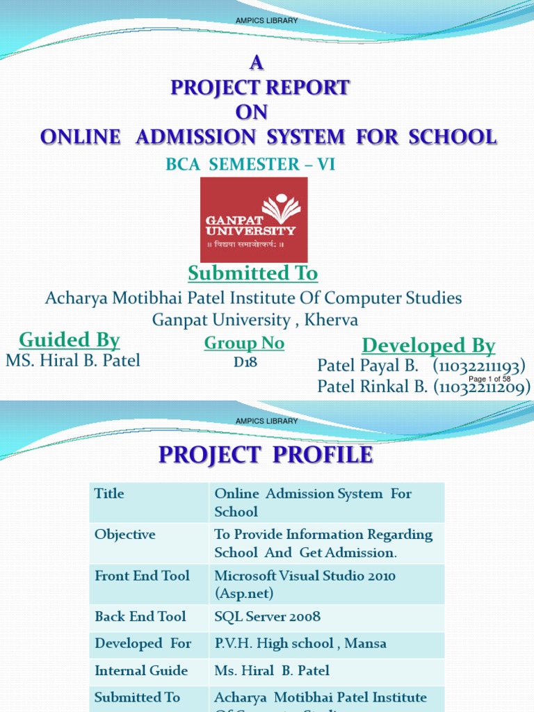 Online Student Admission System Project Report | Download Free PDF ...