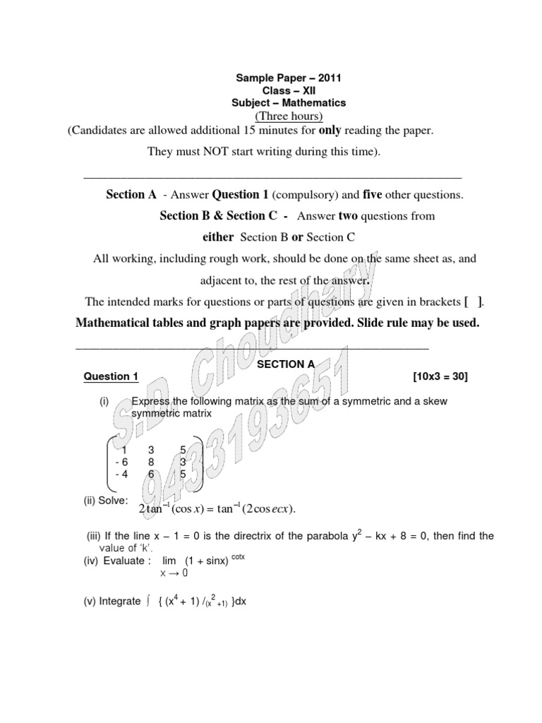 Section A - Answer Question 1 (Compulsory) and Five Other Questions ...