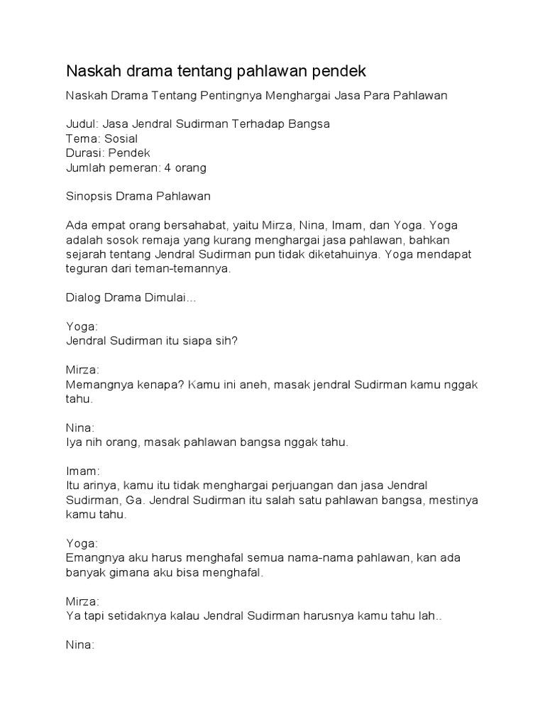 Naskah Drama Pahlawan | PDF