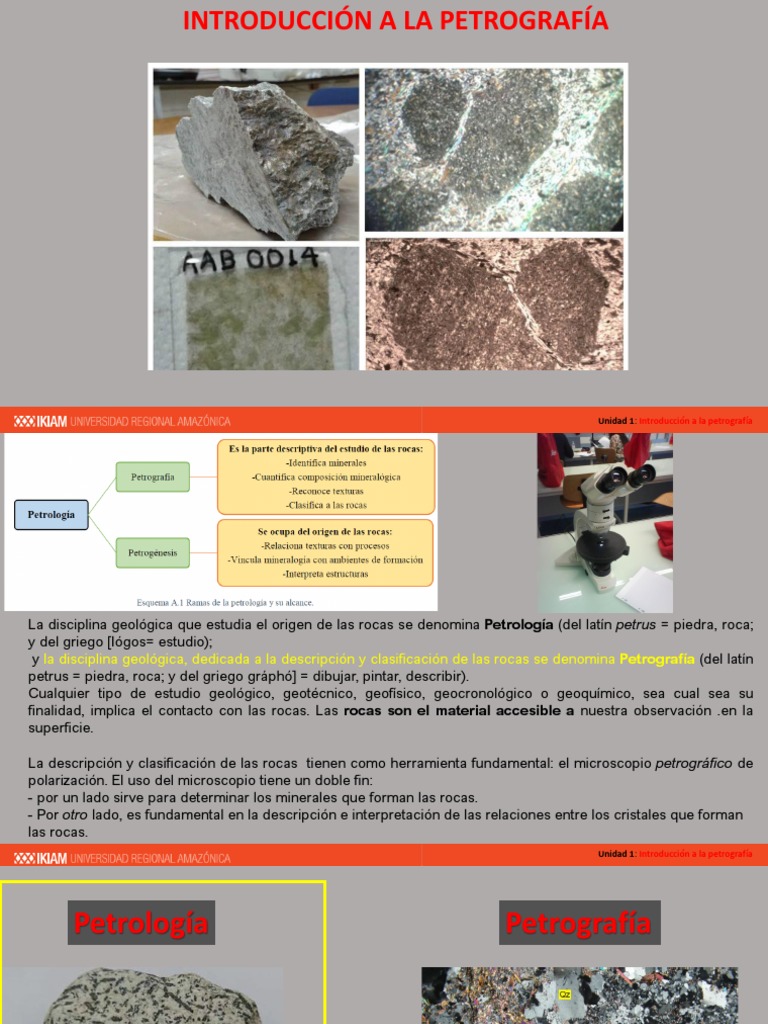 U 1.1 Introducción y Nociones Básicas de Petrografía | PDF | Roca ...