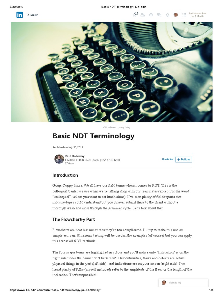 Basic NDT Terminology | PDF | Nondestructive Testing | Applied And ...