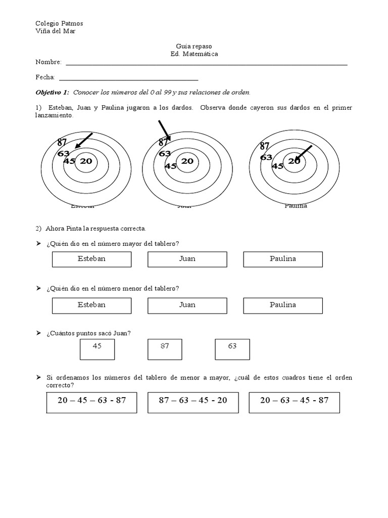 Guia Repaso Mate 3° Básico | PDF | Enseñanza de matemática | Science