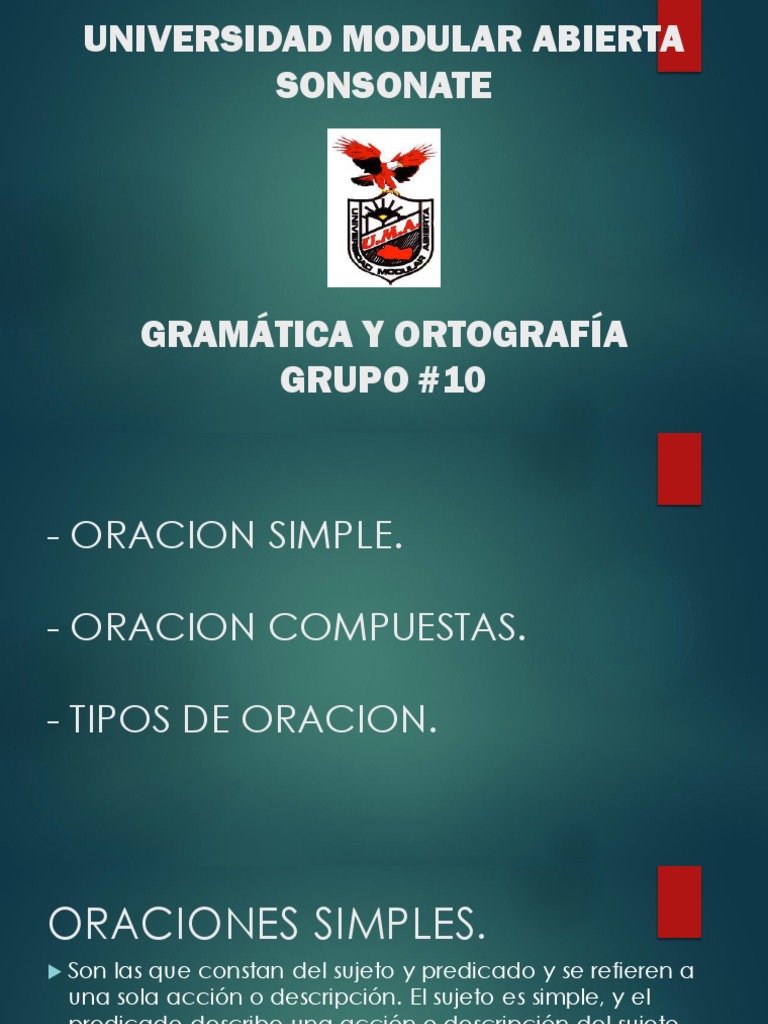 G10 Oraciones Simples y Compuestas, Tipos de Oración | PDF | Verbo ...