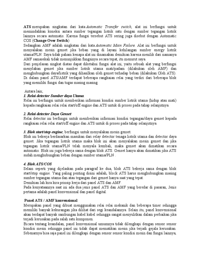 ATS Merupakan Singkatan Dari Kata Automatic Transfer Switch, Alat Ini ...