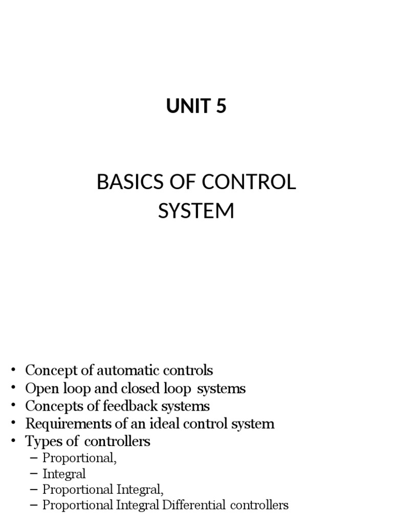 Unit 5 - Basics of Control System | PDF | Technology & Engineering
