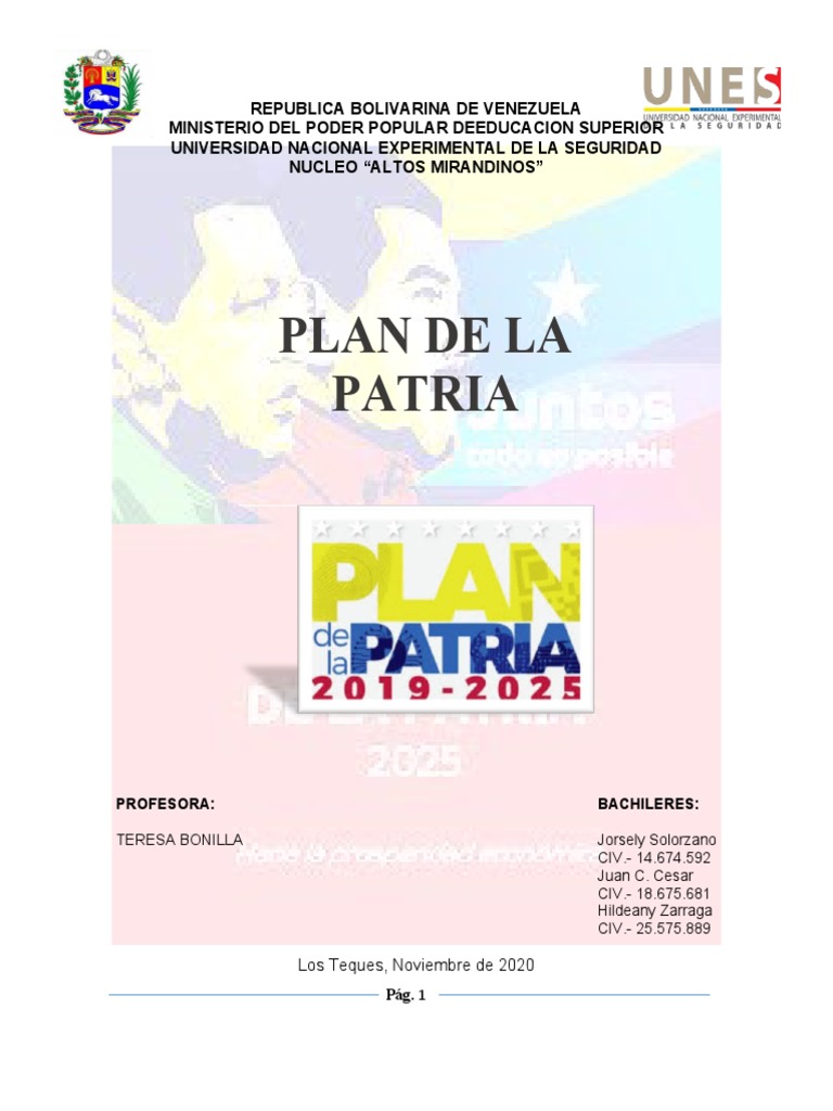 Plan de La Patria | PDF | Venezuela | Democracia