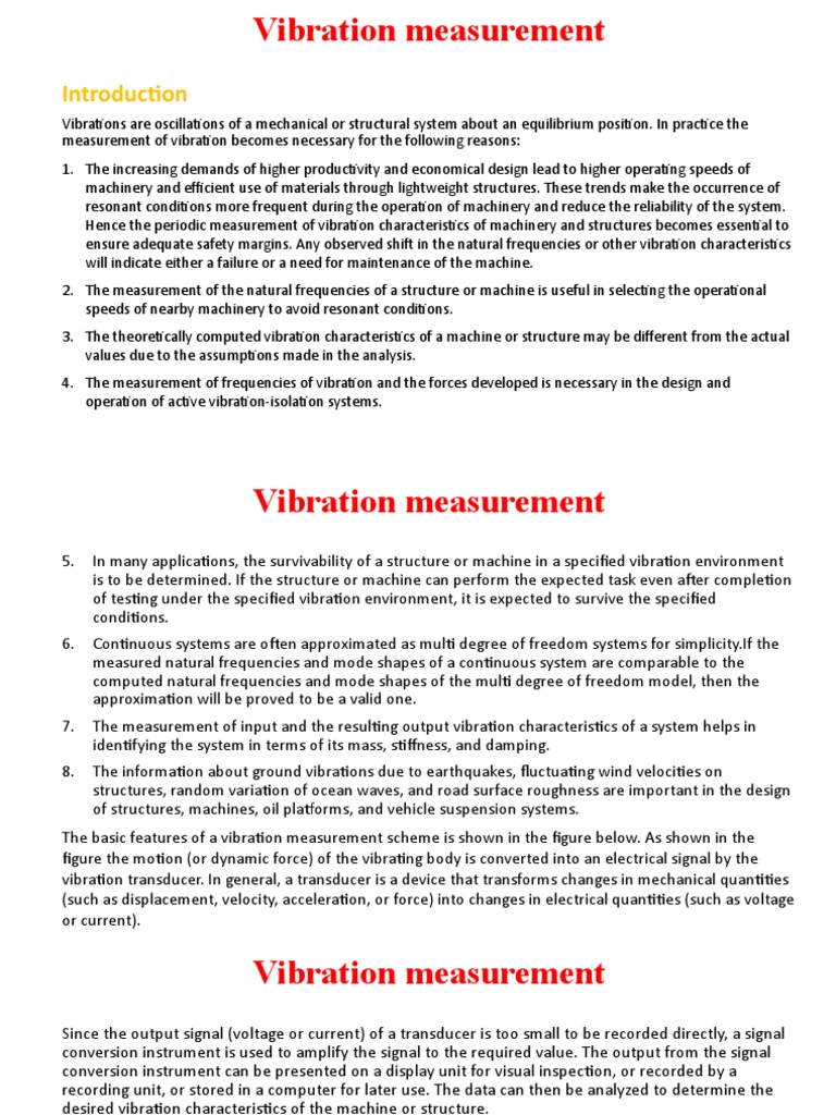 Types of Vibration Measuring Instruments | PDF | Resonance | Inductor