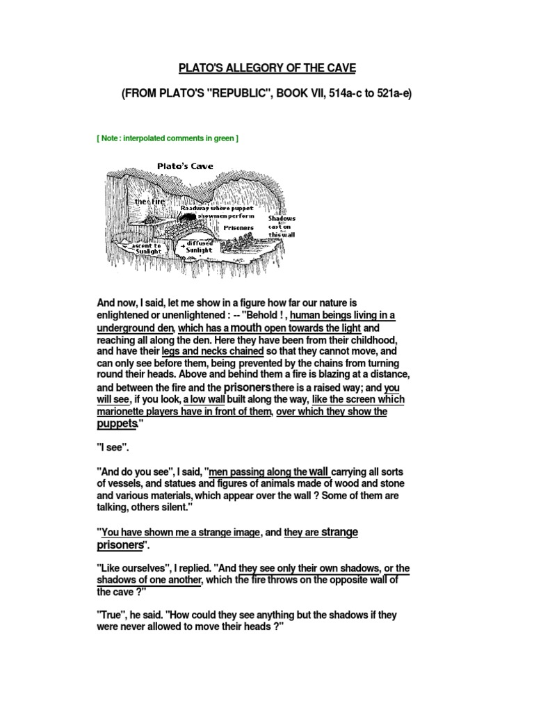Plato's Allegory of the Cave Explained | PDF