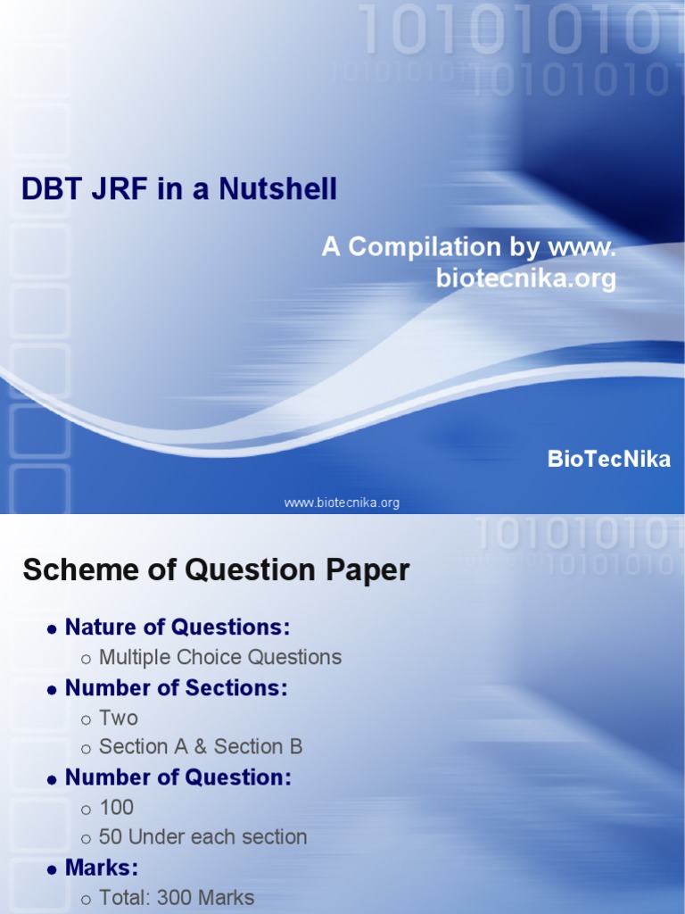 DBT JRF in A Nutshell | PDF | Bacteria | Cell (Biology)