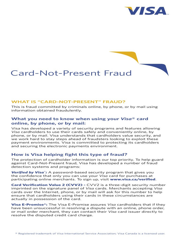 What Is "Card-Not-Present" Fraud? | PDF | Visa Inc. | Credit Card