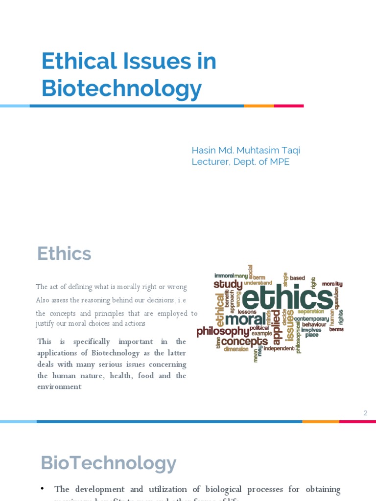 1 - Ethics in Biotechnology | PDF | Biotechnology | Genetic Engineering