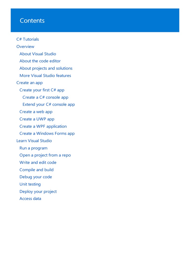C# Beginners: Visual Studio Guide | PDF | Microsoft Visual Studio ...