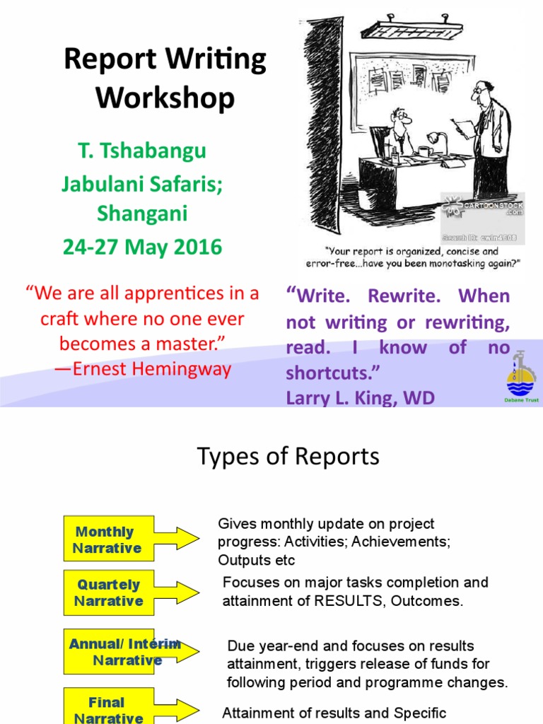Report Writing Workshop Final | PDF | Food Security | Livestock