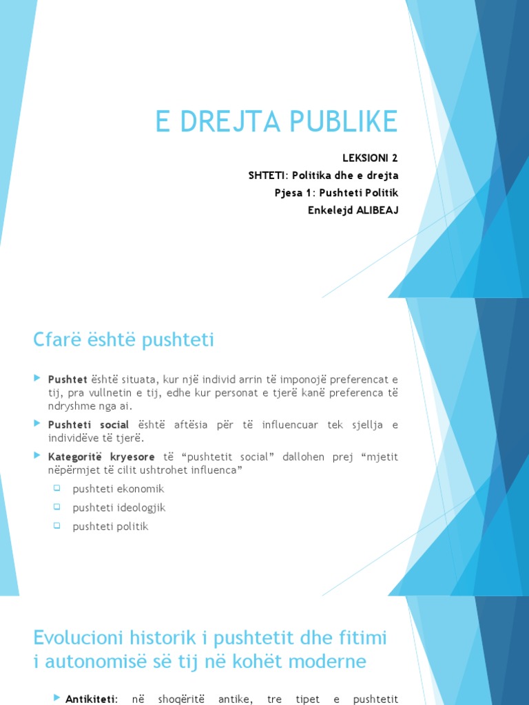 2 - Shteti Politika Dhe e Drejta - Pjesa 1 | PDF