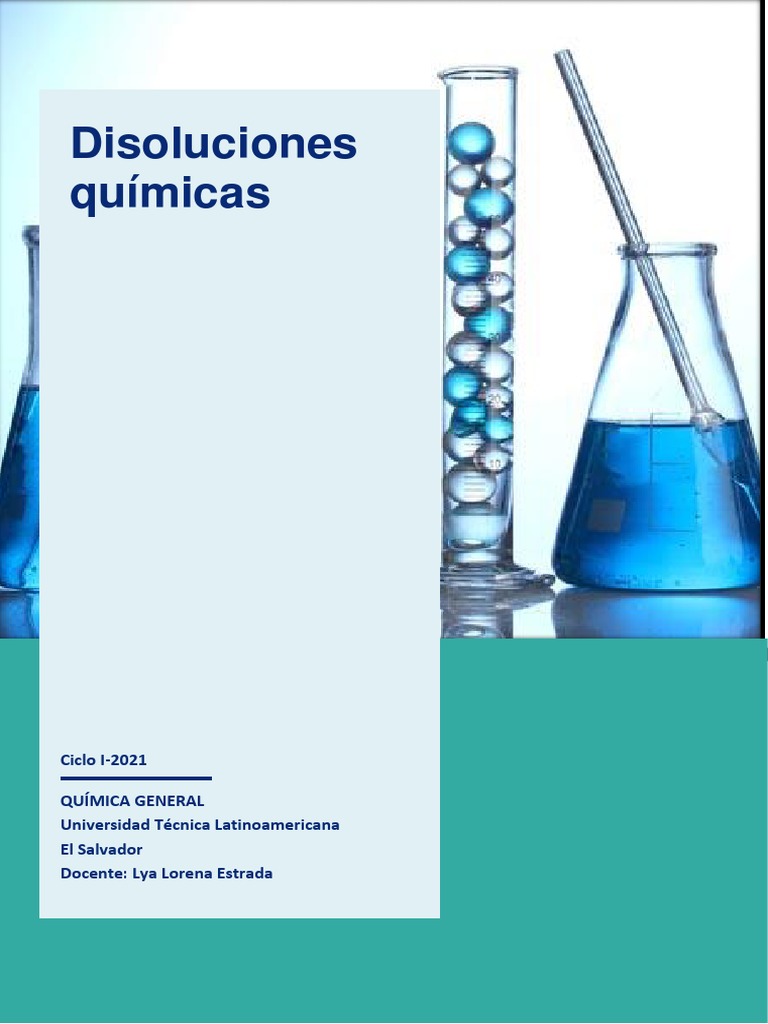 Documento Disoluciones Químicas - Química General | PDF | Concentración | Solución