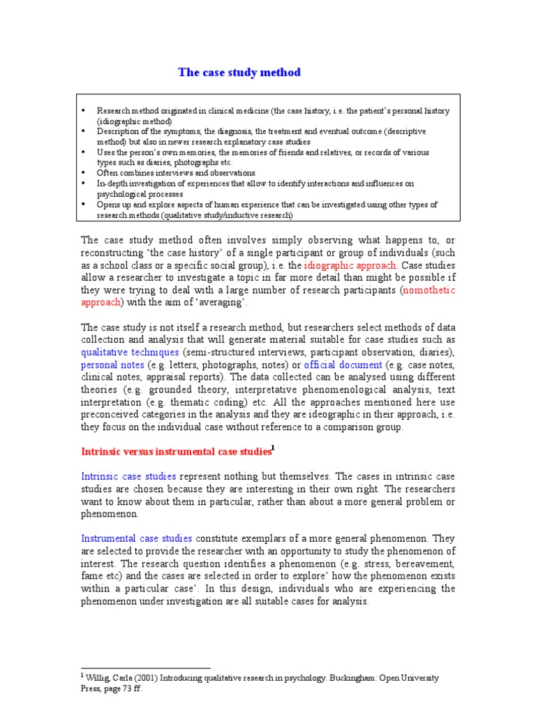 Case Study Method | PDF | Case Study | Qualitative Research