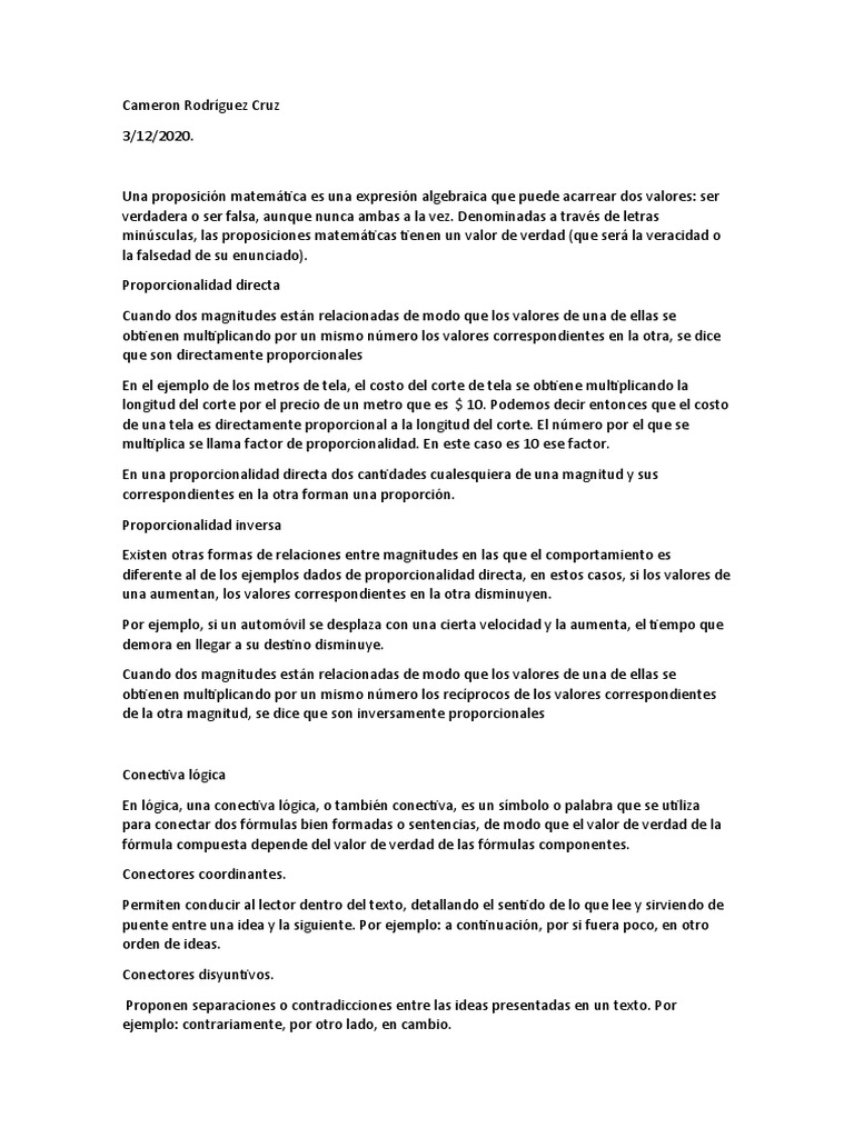 Conectores y Preposiciones | PDF | Lógica | Enseñanza de matemática