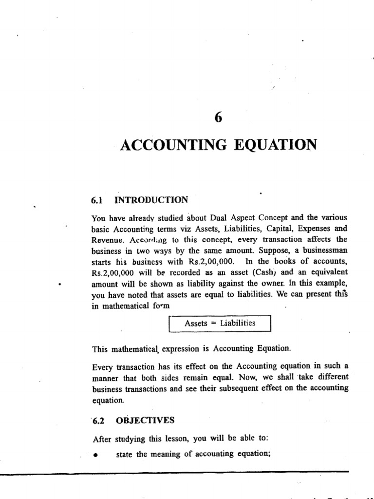 Accounting Equation | PDF