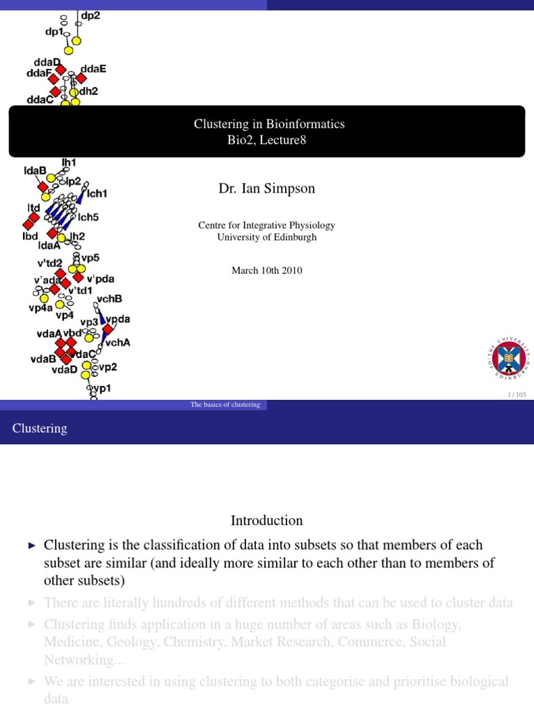 Clustering In Bioinformatics Pdf Cluster Analysis Statistical Data Types