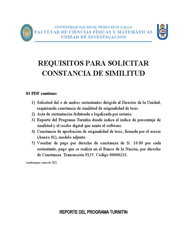 Requisitos para Constancia de Similitud | PDF | Business | Science