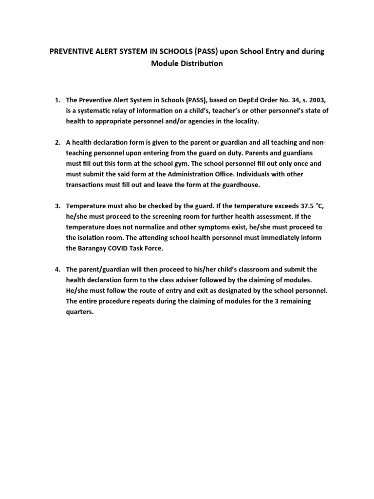 Preventive Alert System for Schools | PDF | Self-Improvement | Wellness