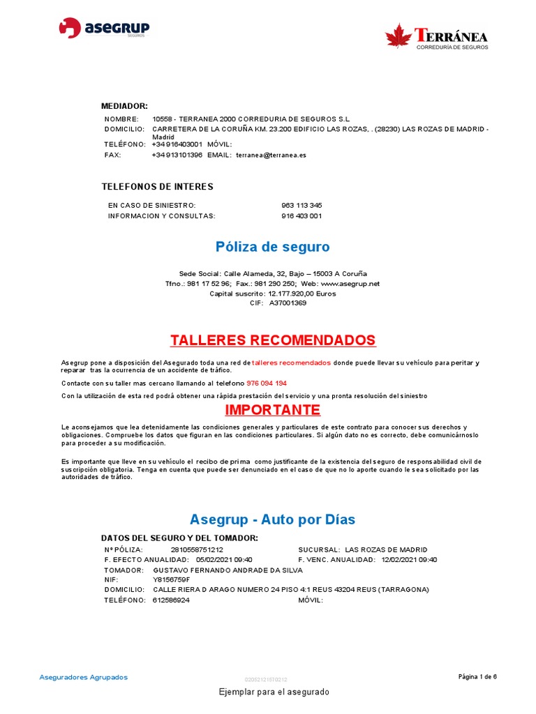 Po Liza 2810558751212 | PDF | Póliza de seguros | La energía nuclear