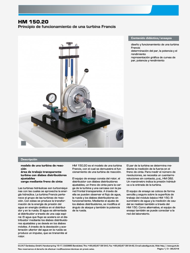 Módulo Básico HM-150.20 | PDF | Turbina | Tecnología energética