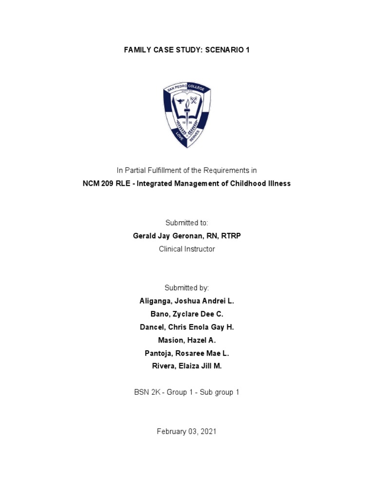 Group 1 Family Case Study 1 | PDF | Nursing | Case Study