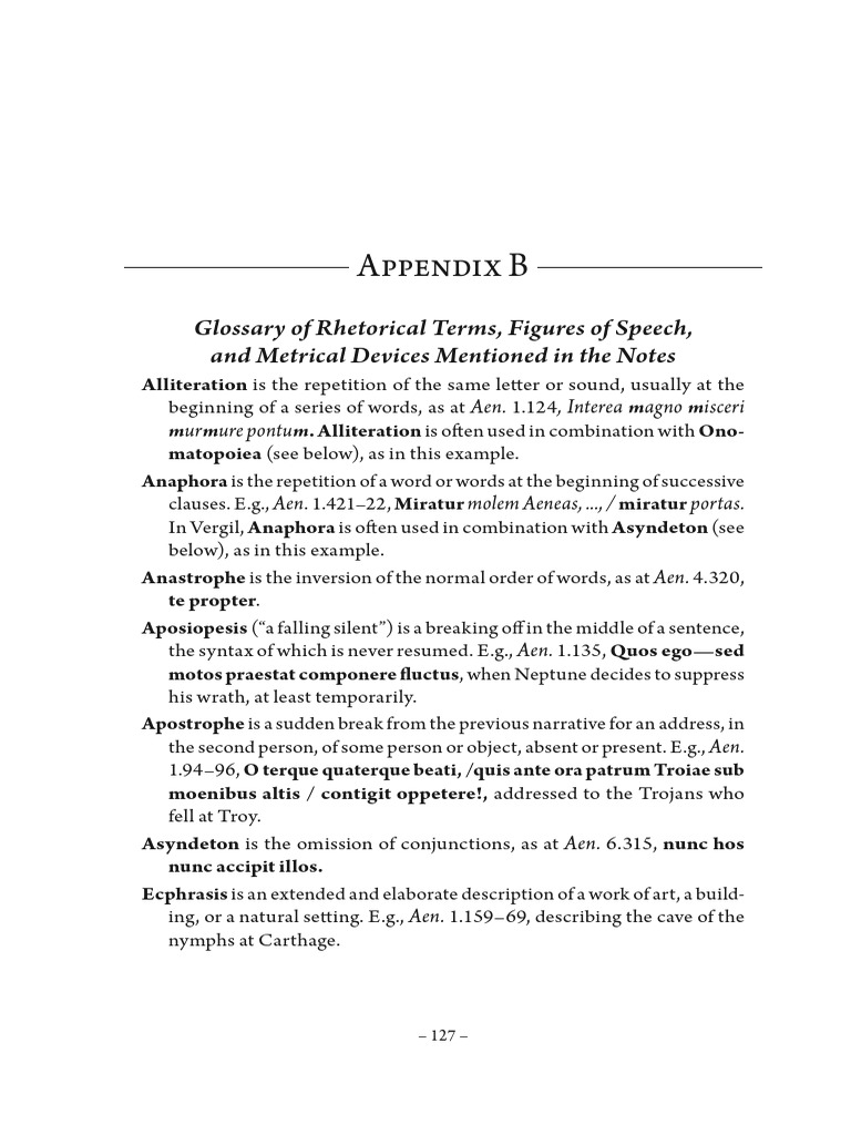 Latin AP Vergil 2015 List of Figures of Speech Rhetorical Devices | PDF ...