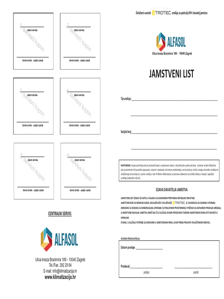 Jamstveni List - Trotec 5dd3d6a3938f6 | PDF