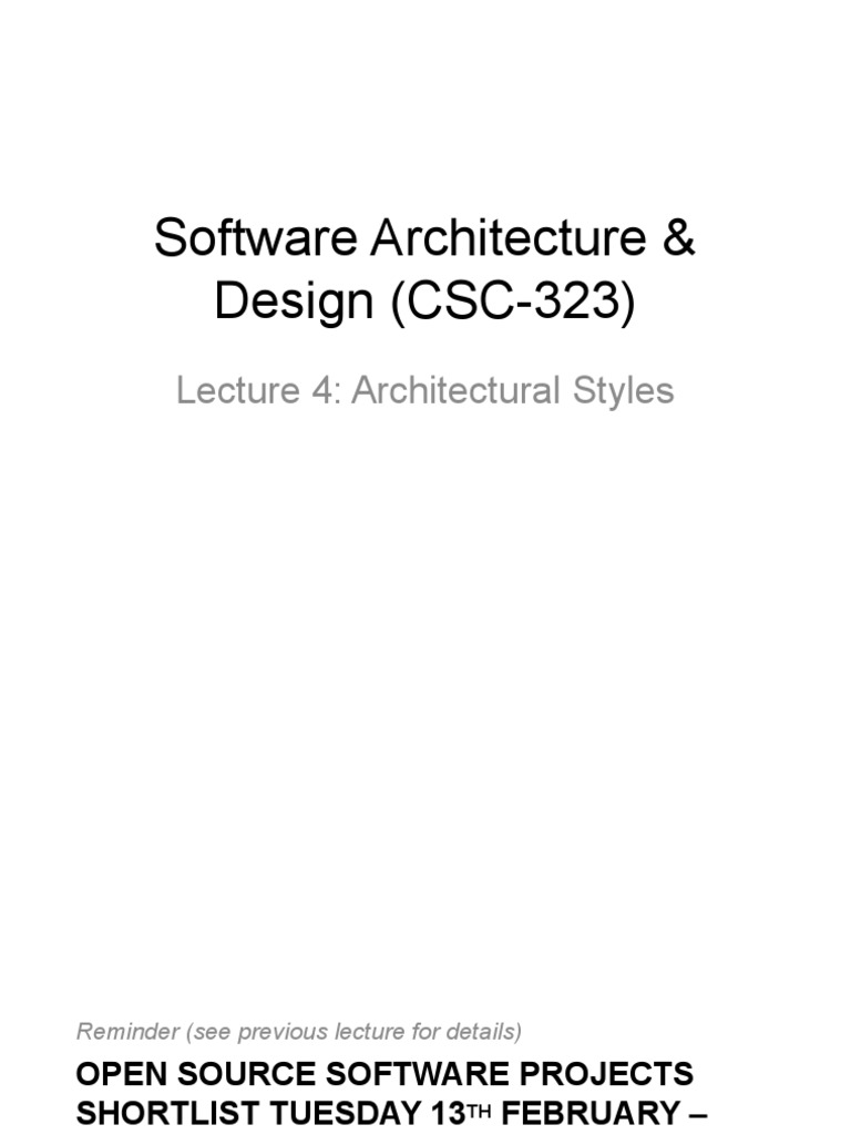 Architectural Styles | PDF | Object (Computer Science) | Object ...