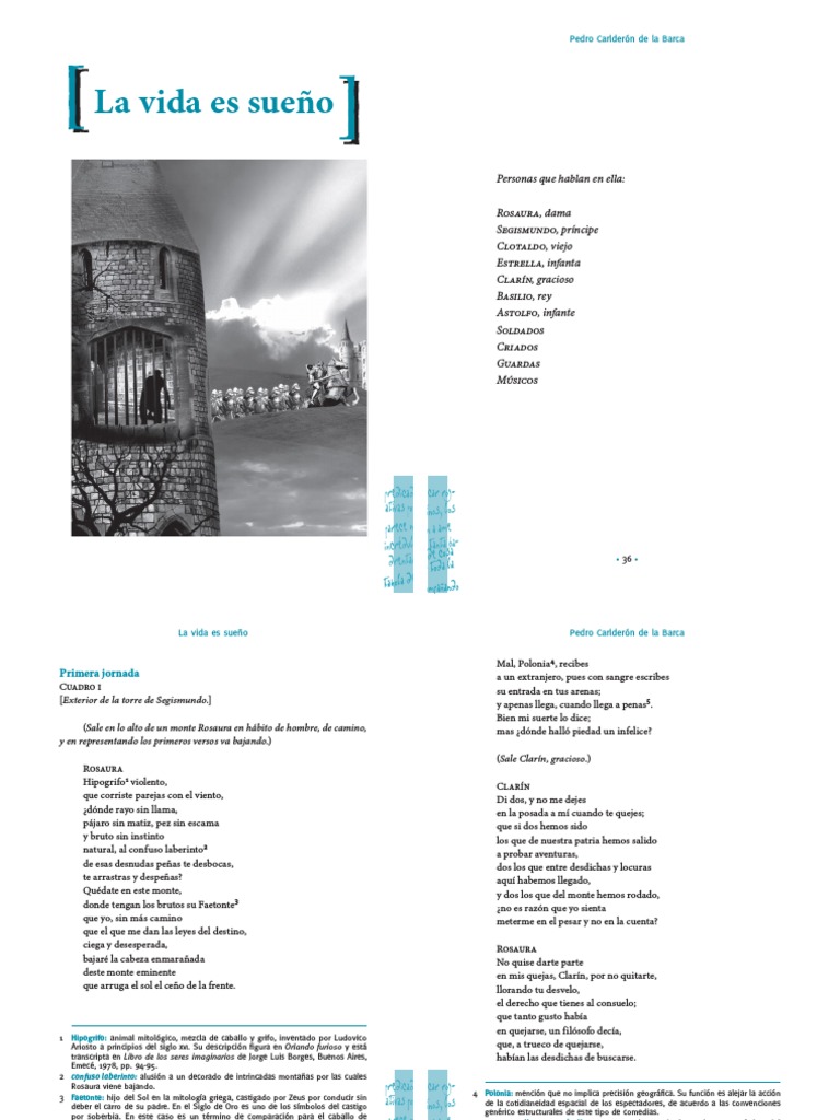 Vida Es Sueño 2 Por Hoja | PDF